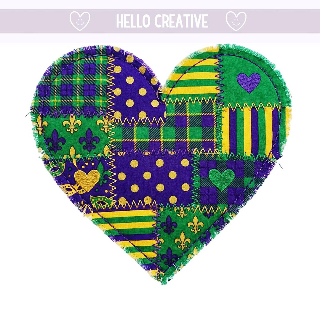 Mardi Gras PNG, Patchwork Heart Mardi Gras, Retro Mardi Gras Png ...