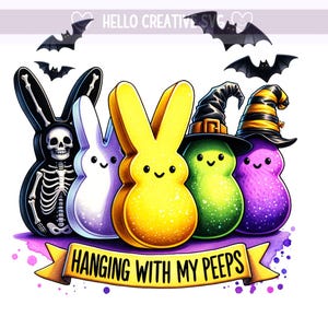 Hanging With My Peeps PNG, Spooky Easter Bunny Clipart, Easter Peeps ...