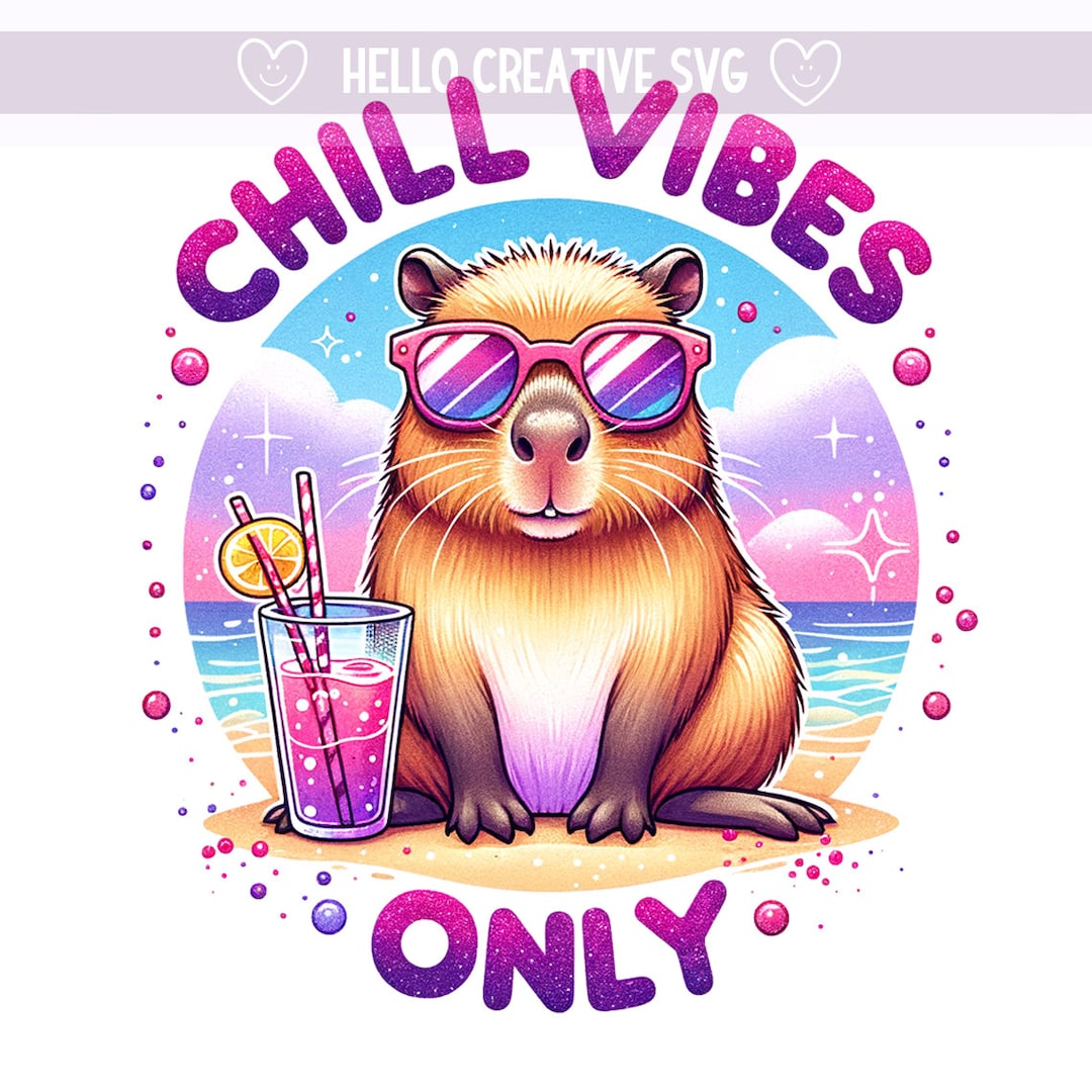 Summer Capybara PNG, Chill Vibes Only, Capybara Clipart, Capybara PNG ...