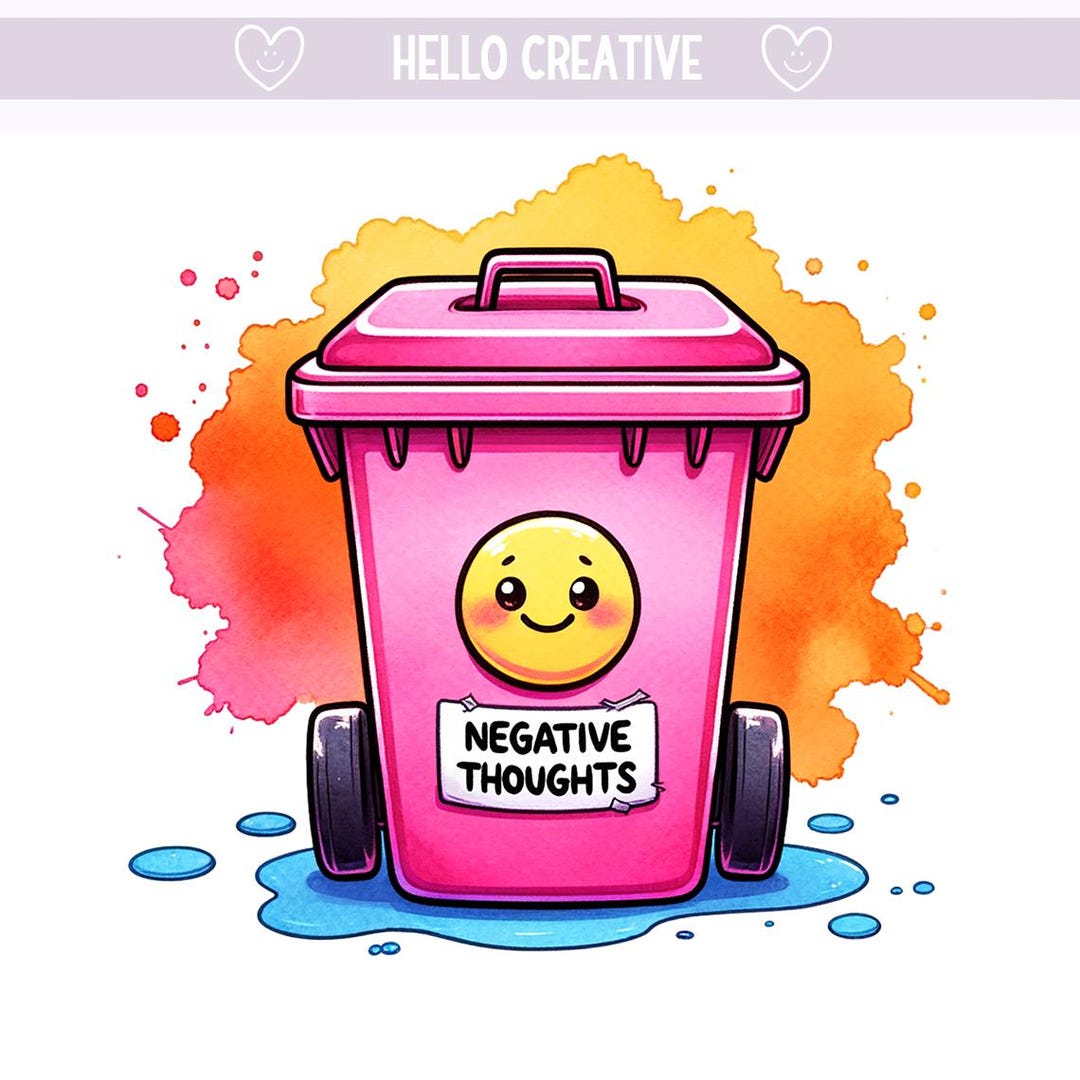 Negative Thoughts PNG, Bin Trauma Dumping Png, Cute Mental Health Png ...