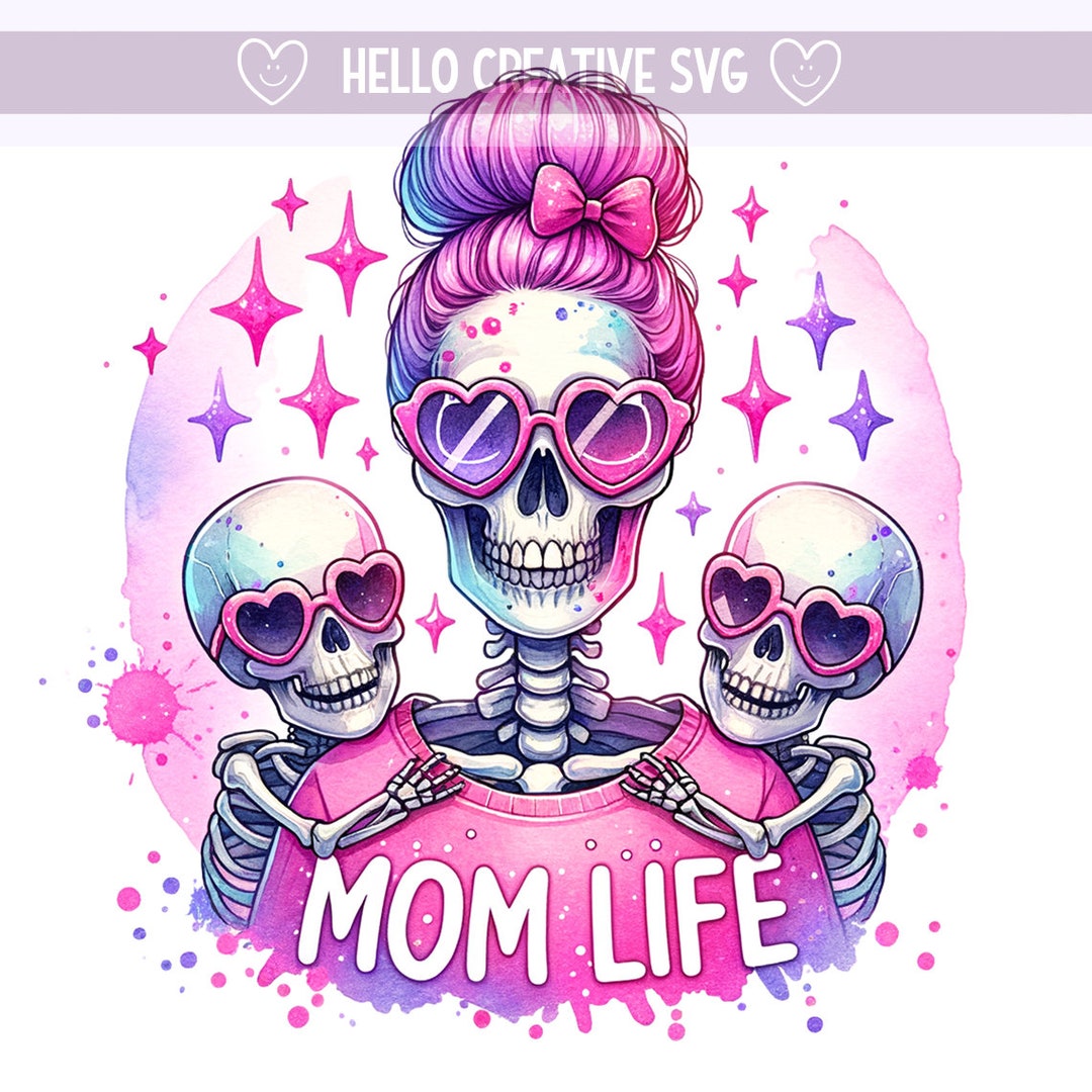 Mom Life PNG, Skeleton Mom Clipart, Mama Leopard Skull Png, Mothers Day ...