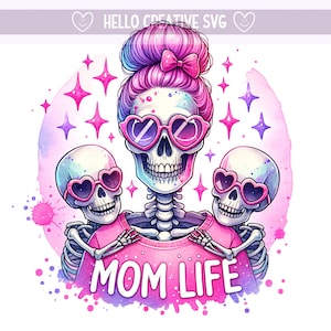 Mom Life PNG, Skeleton Mom Clipart, Mama Leopard Skull Png, Mothers Day ...