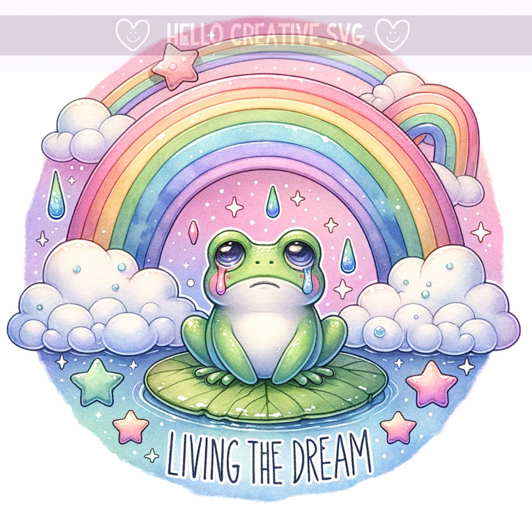 Living the Dream Frog Clipart, Living the Dream PNG, Frog PNG, Snarky ...