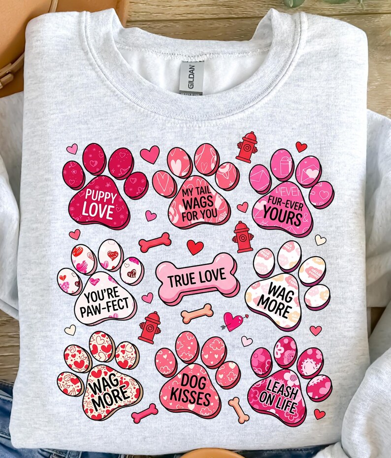 Dog Paw Valentine PNG, Cute Pet Lover Clipart, Paw Print Love Quotes ...