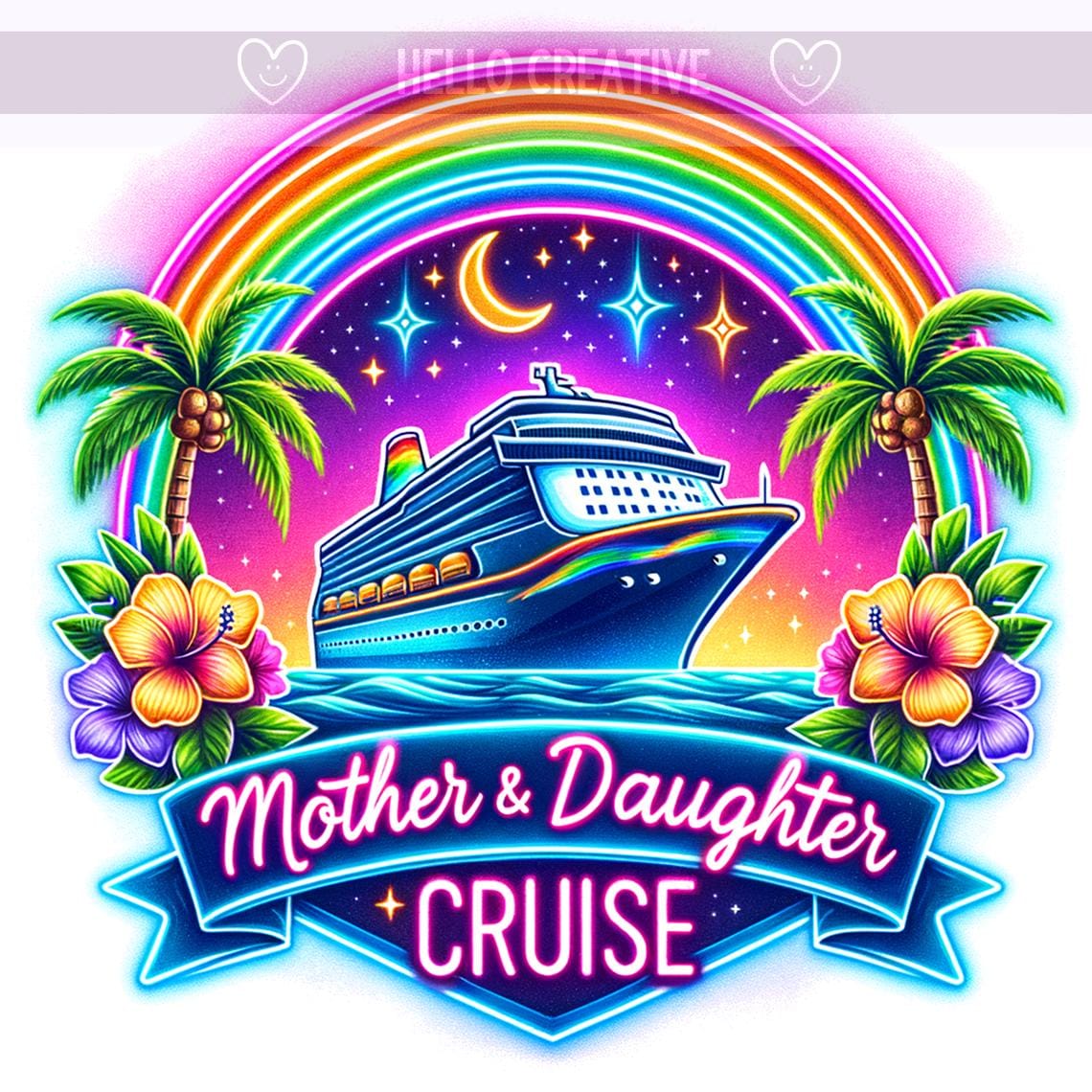 Mother & Daughter Cruise PNG, Neon Cruise Ship Png, Vacation Png ...