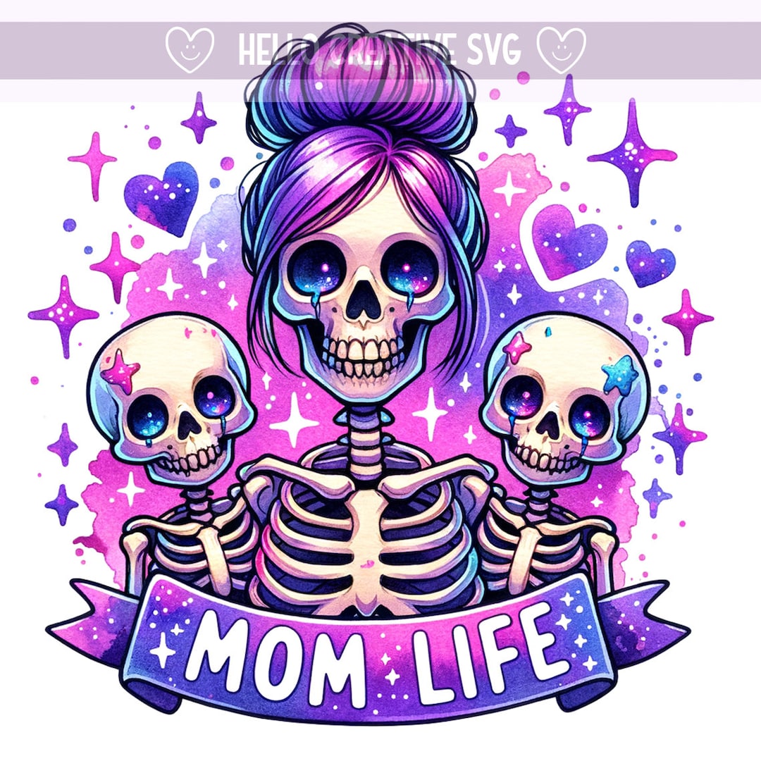 Mom Life PNG, Skeleton Mom Clipart, Mama Leopard Skull Png, Mothers Day ...