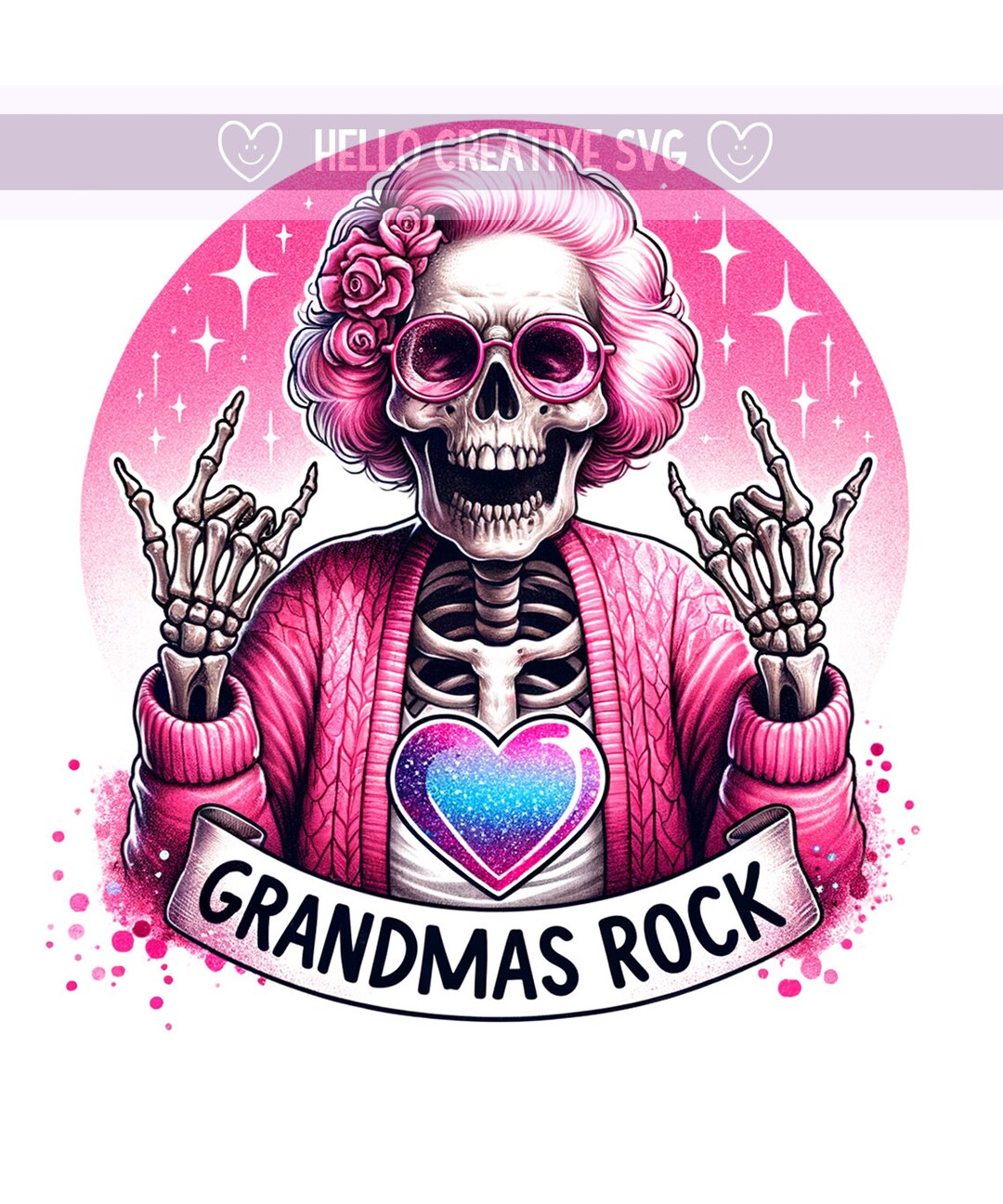 Skeleton Grandma PNG, Grandmas Rock PNG, Funny Grandma Clipart, Mothers ...