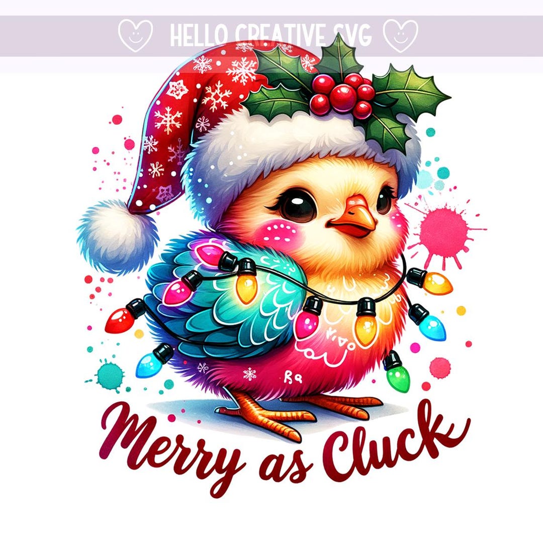 Merry as Cluck PNG, Christmas Chicken Clipart, Christmas PNG, Chicken ...