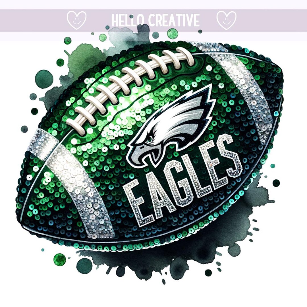 Eagles PNG, Green Sequin Mascot Png, Football Season Png, Game Day Png, Retro Football Png ...