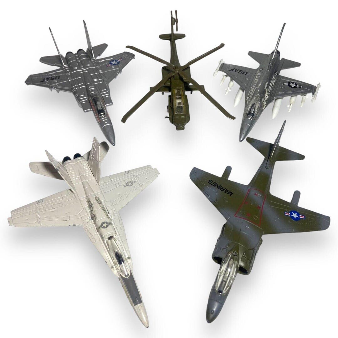 Vintage ERTL Die Cast Metal Toy Model Plane Helicopter Lot of 5 USAF ...