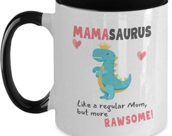 Mamasaurus Flower Design Mug Don't Mess With Mamasaurus - Etsy