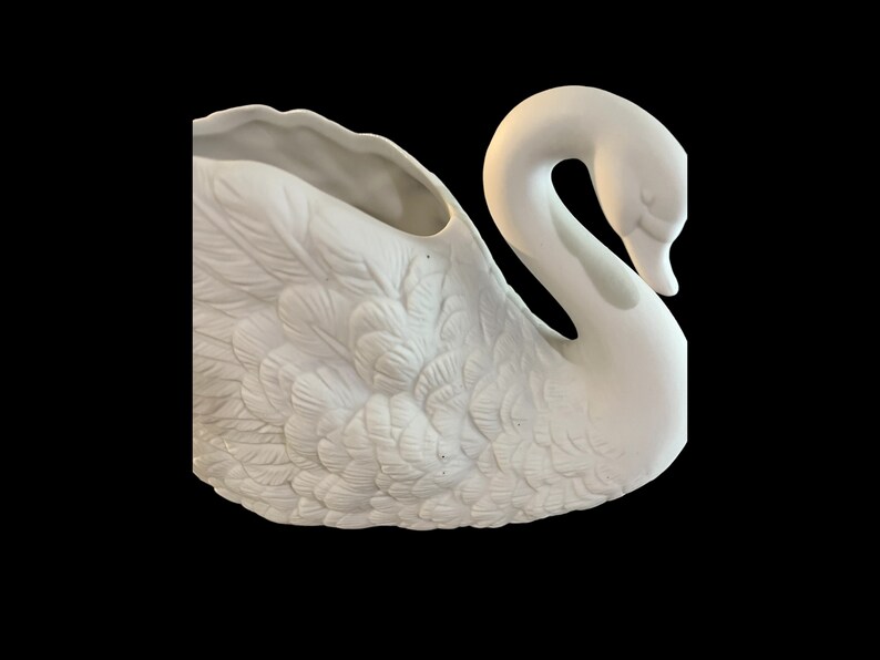 Vintage FTD Swan Planter 1980's White Matte Swan Planter - Etsy