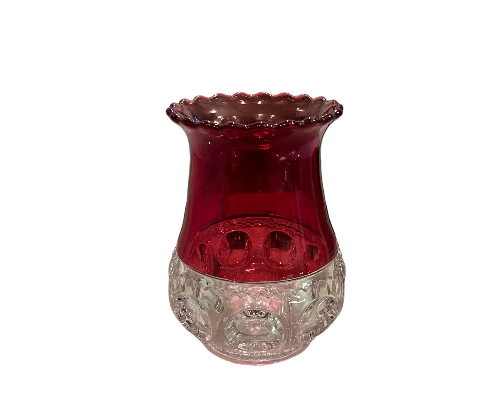 U.S. Glass X.L.C.R. Aka Excelsior King's Crown Ruby Stain Celery Vase ...