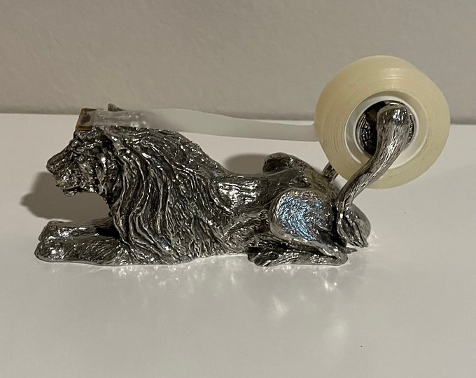 Frankli Wild Pewter Lion Tape Dispenser - Etsy