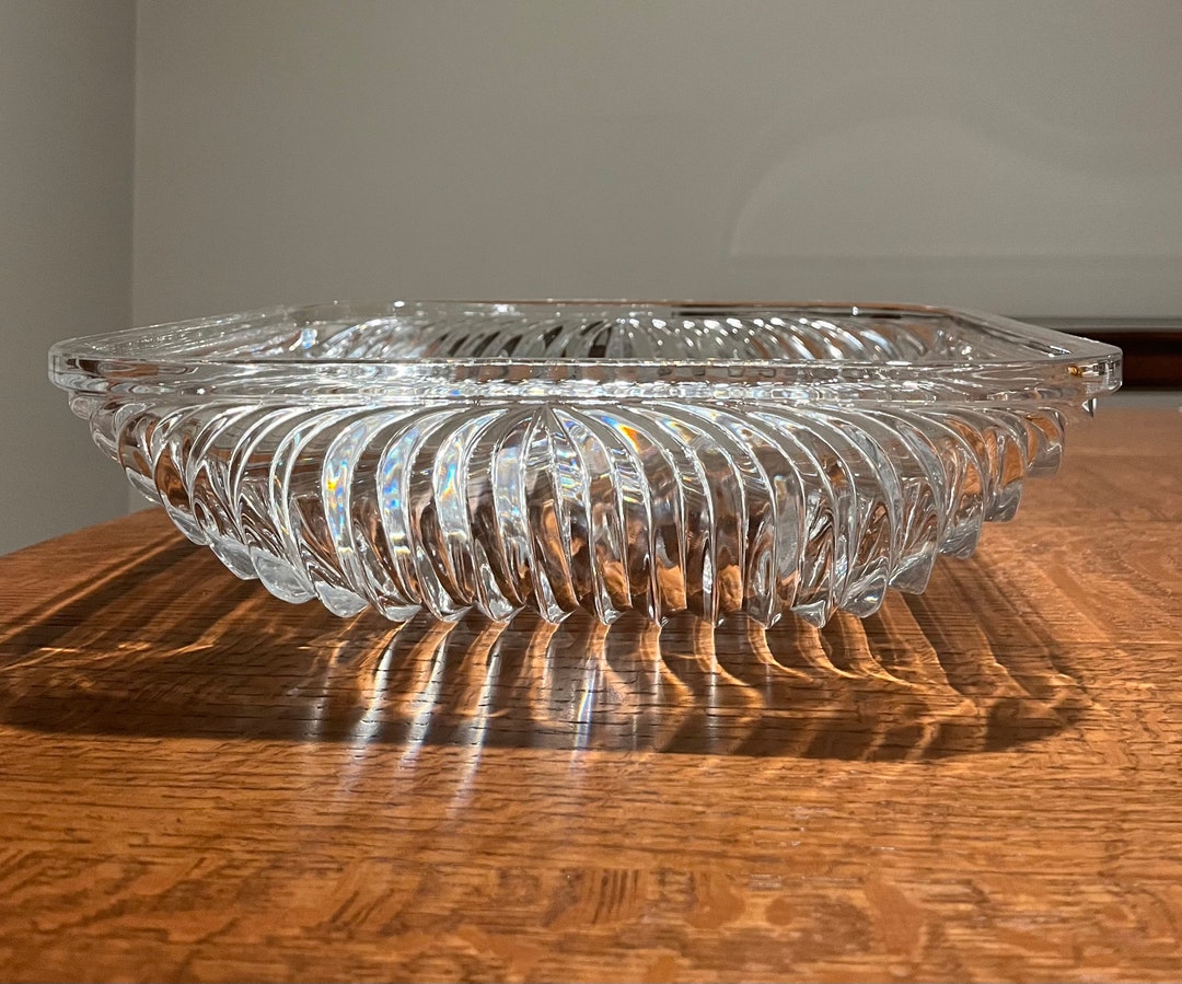 Villeroy & Boch Quadra Crystal Glass Square Ribbed 12" Serving Bowl ...