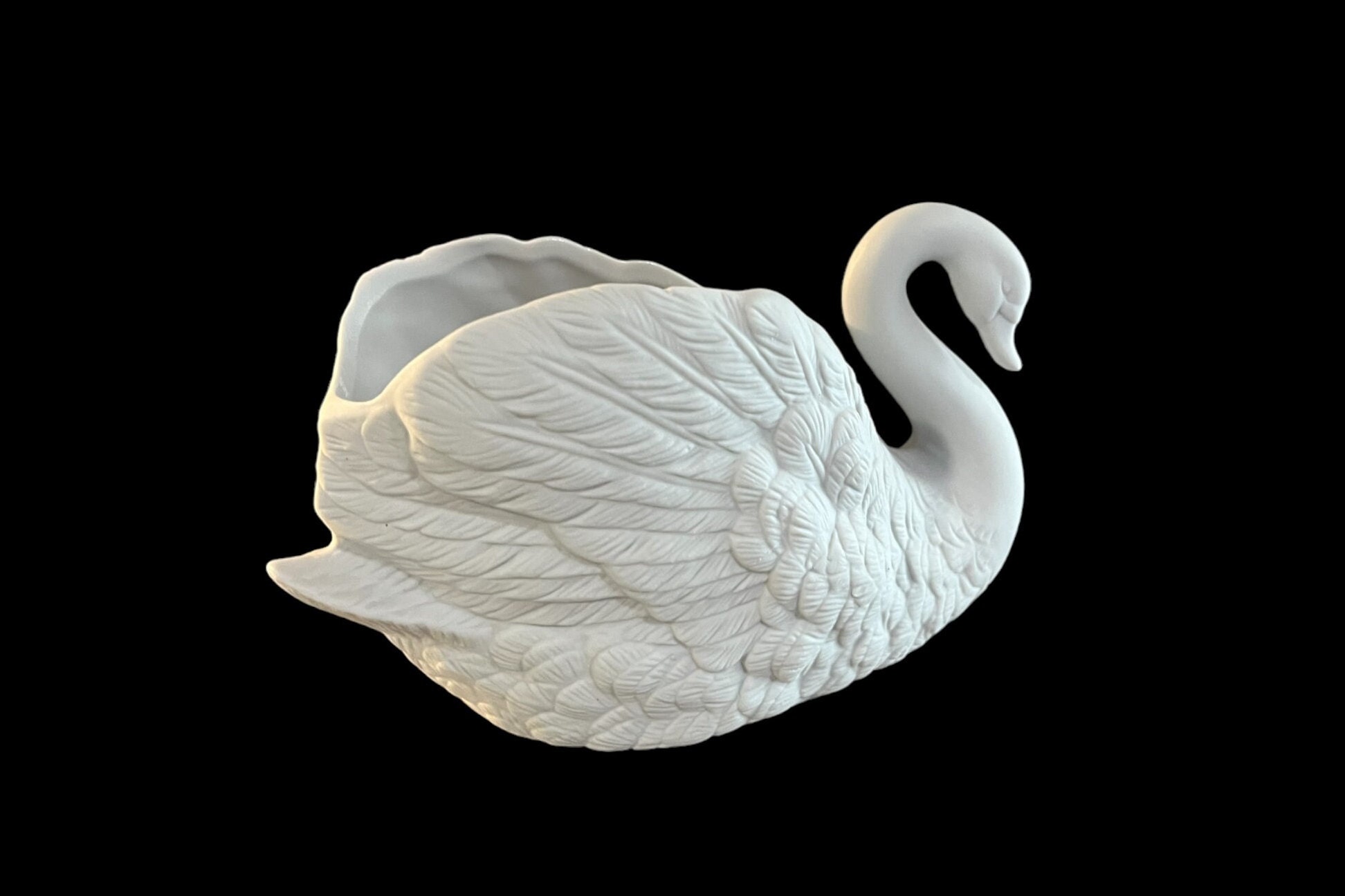 Vintage FTD Swan Planter 1980's White Matte Swan Planter - Etsy