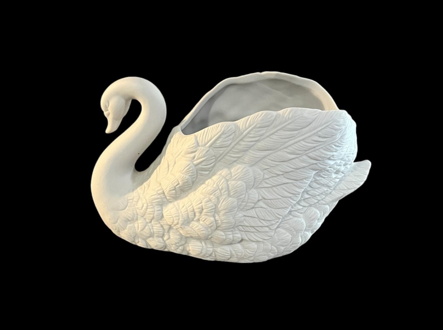 Vintage FTD Swan Planter 1980's White Matte Swan Planter - Etsy