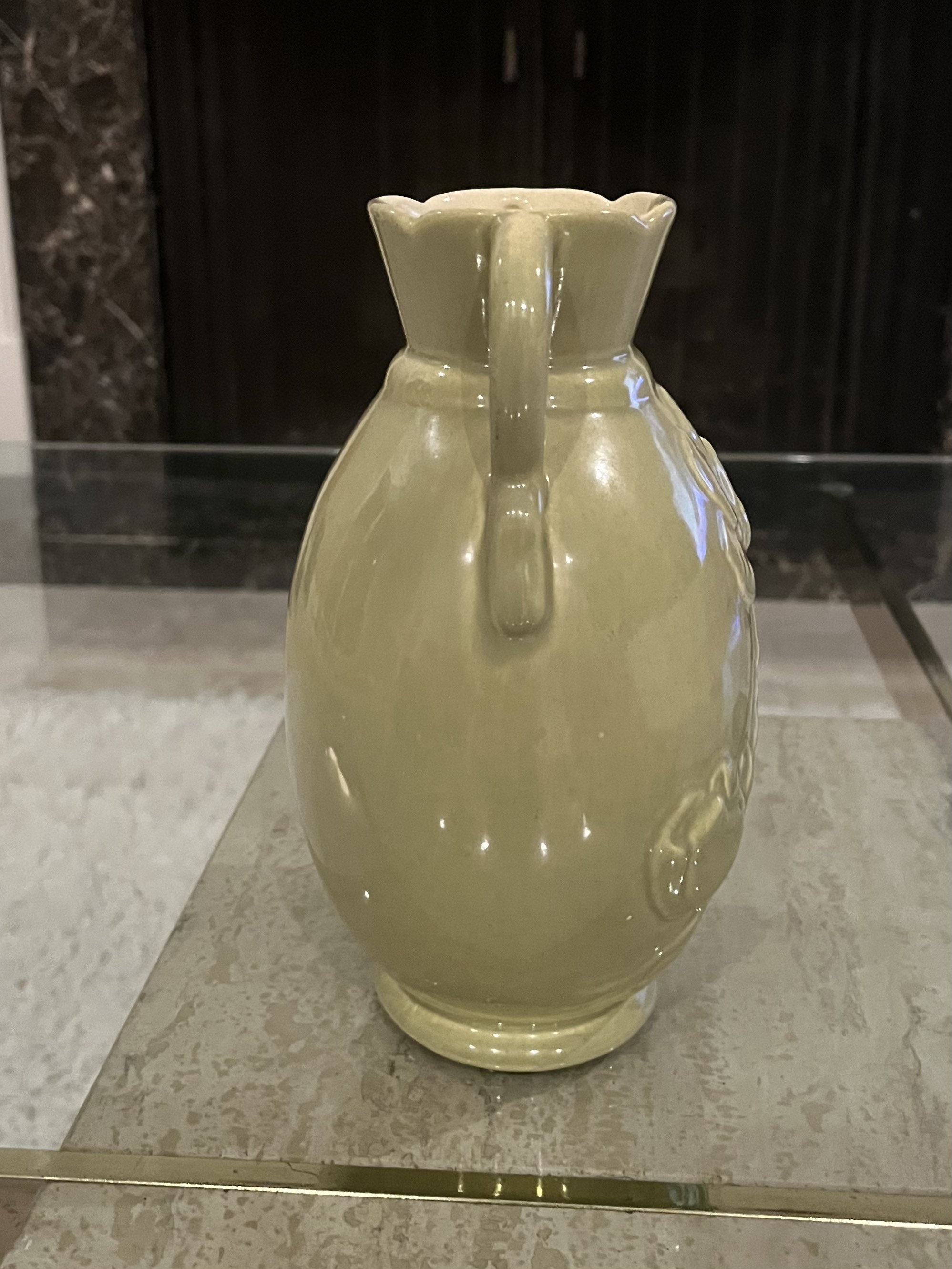 Red Wing Pottery Vase Magnolia Pattern Double Handled Light Green ...