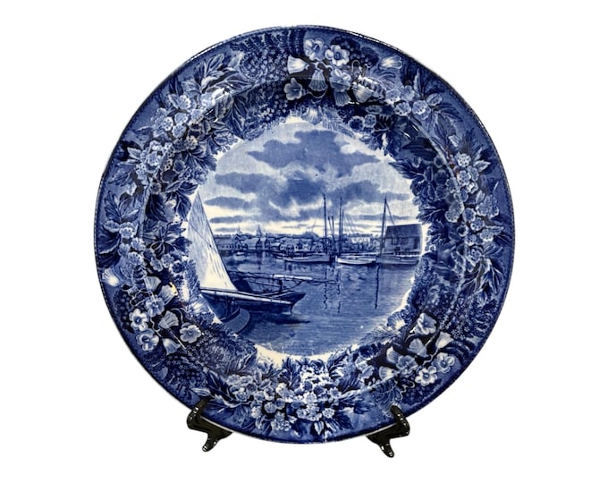 Nantucket Wedgwood Collectible Plate HS Wyer Blue and White Antique ...
