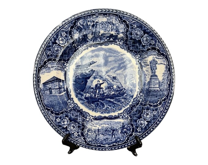 Perry’s Victory on Lake Erie Blue and White Plate No 7 Ye Olde ...