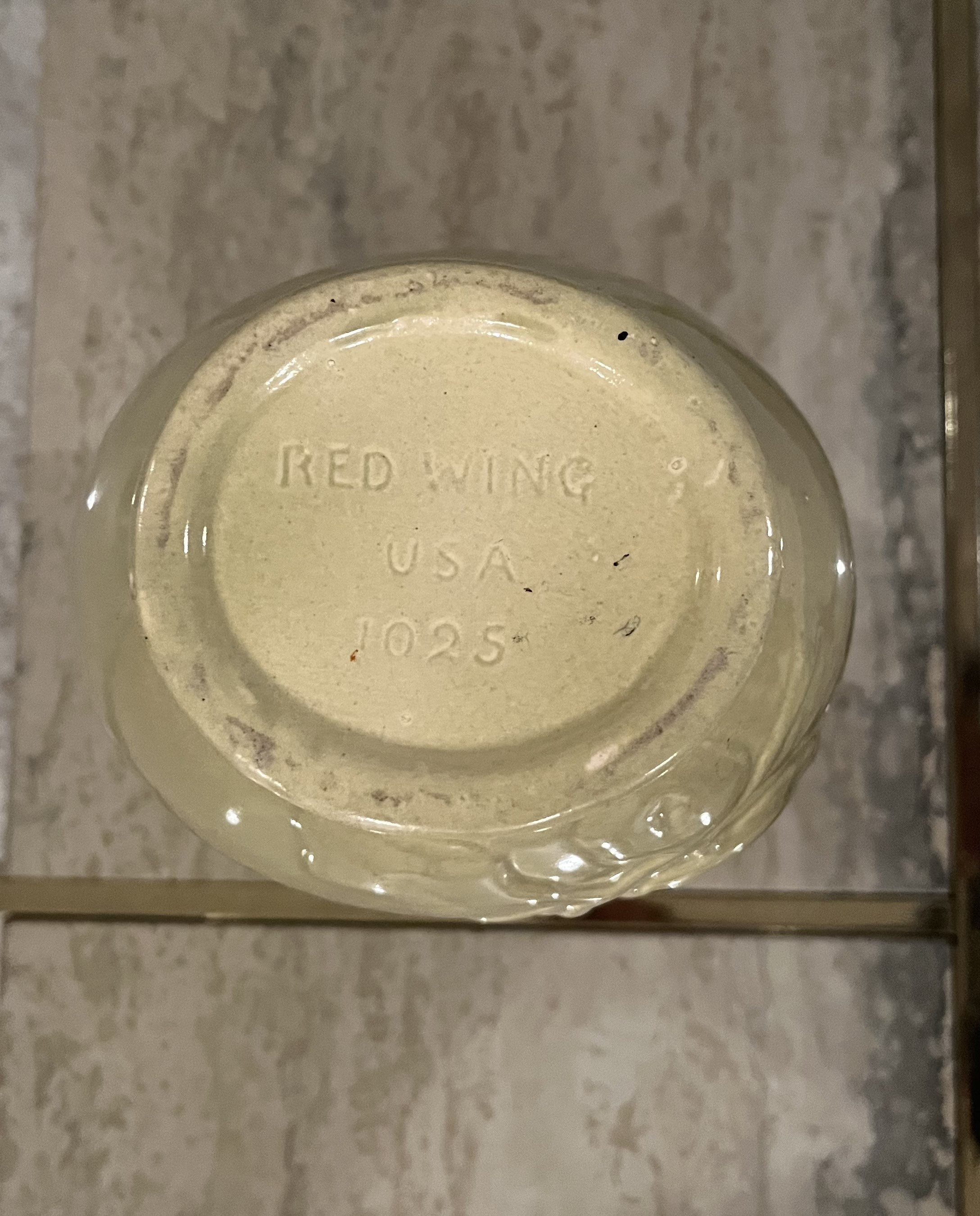 Red Wing Pottery Vase Magnolia Pattern Double Handled Light Green ...