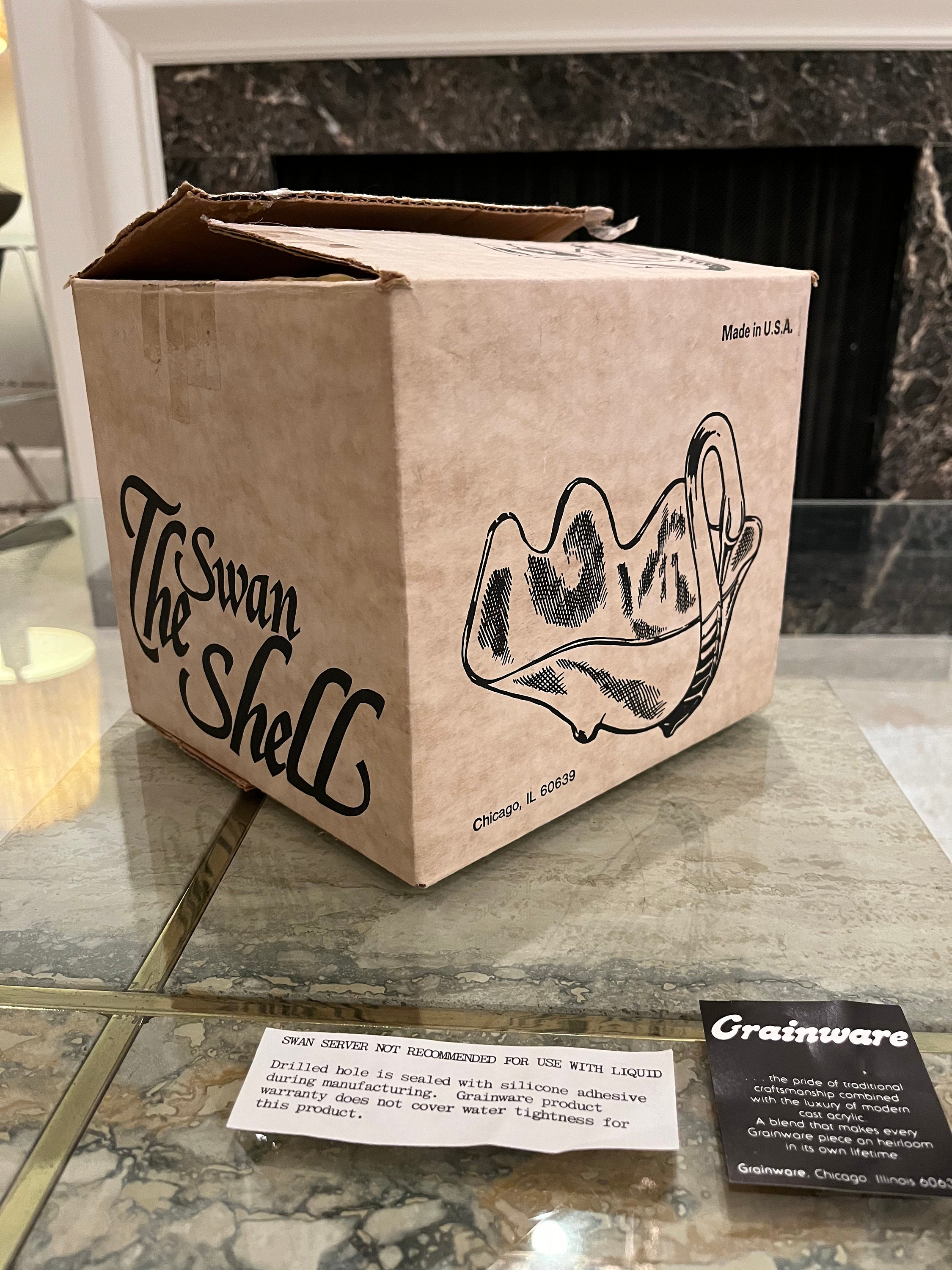 Vintage Grainware Swan Acrylic & Metal Server the Swan Shell - Etsy