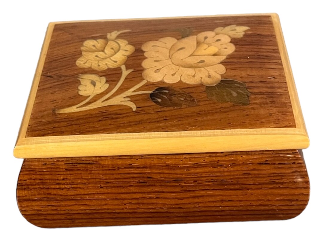 Vintage Notturno Intarsio/inlaid Wood Hinged Trinket Box - Sorrento ...