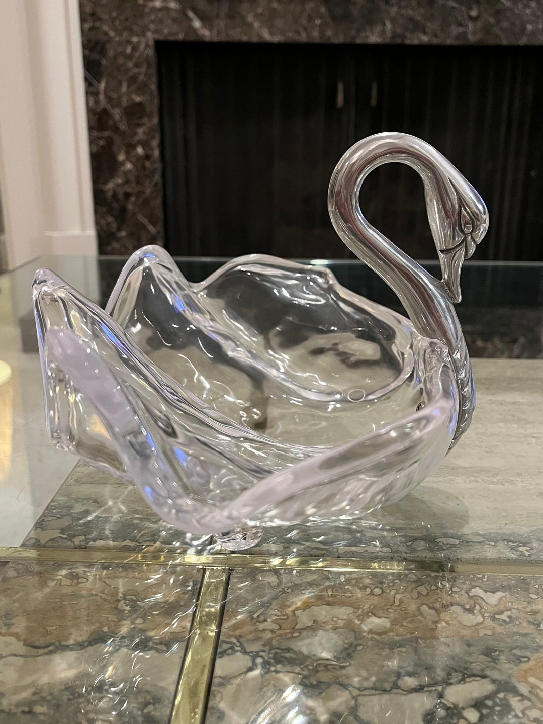 Vintage Grainware Swan Acrylic & Metal Server the Swan Shell - Etsy