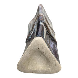 Pottery Bud Vase Triangle Shape Pottery Art Vase Textured Glaze Blue ...