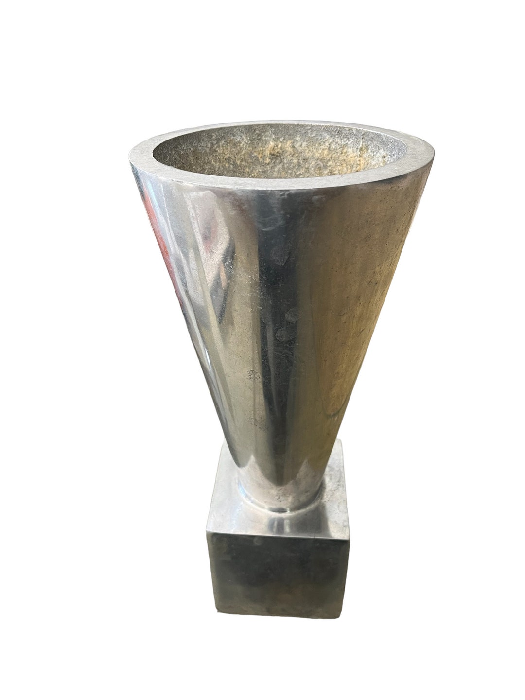 Aluminum Vase Sculpture AZ Cast Products Tall Vase Geometric Aluminum ...