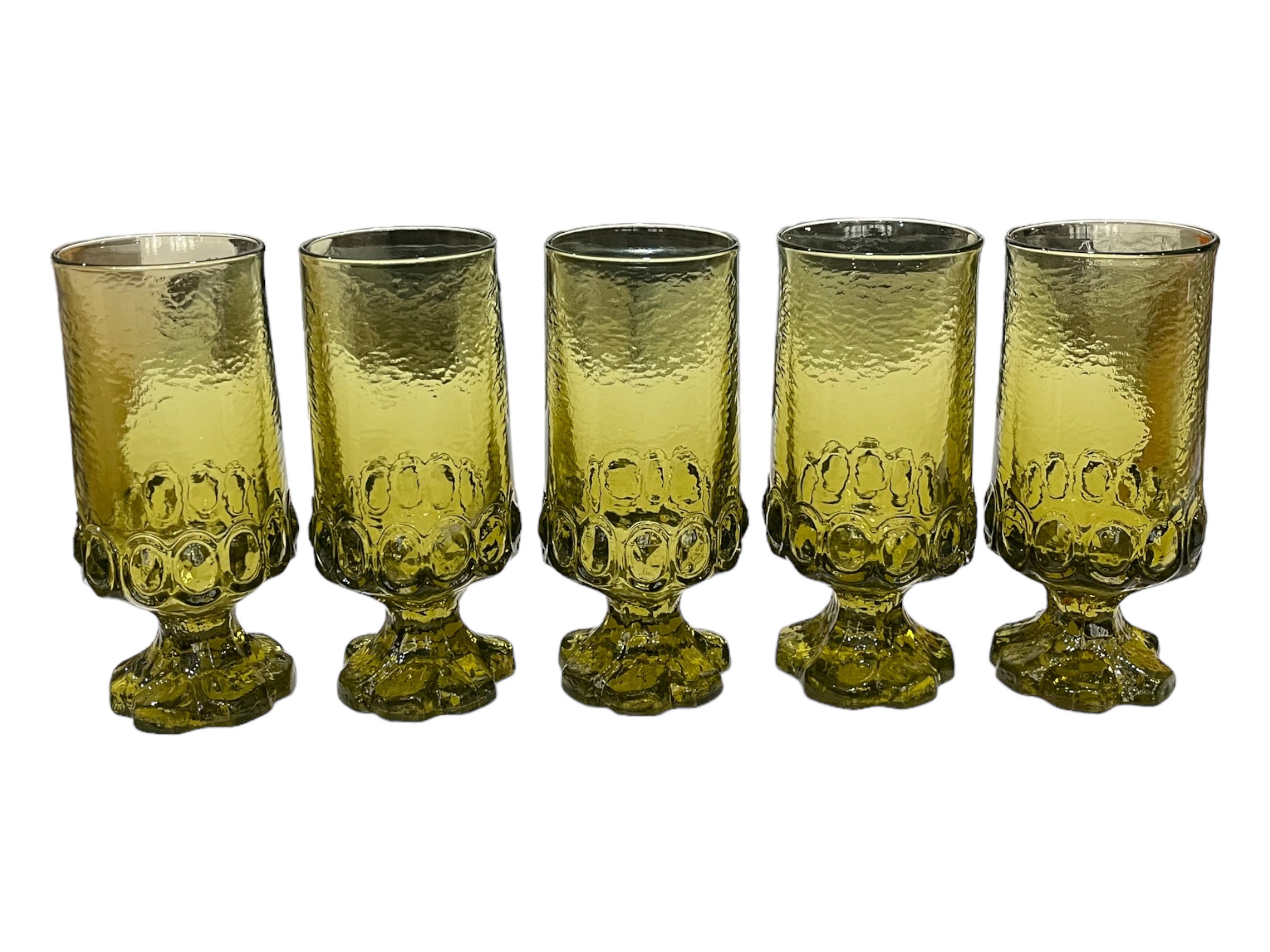 Iced Tea Glasses Madeira Design by Franciscan Olive Green Vintage ...