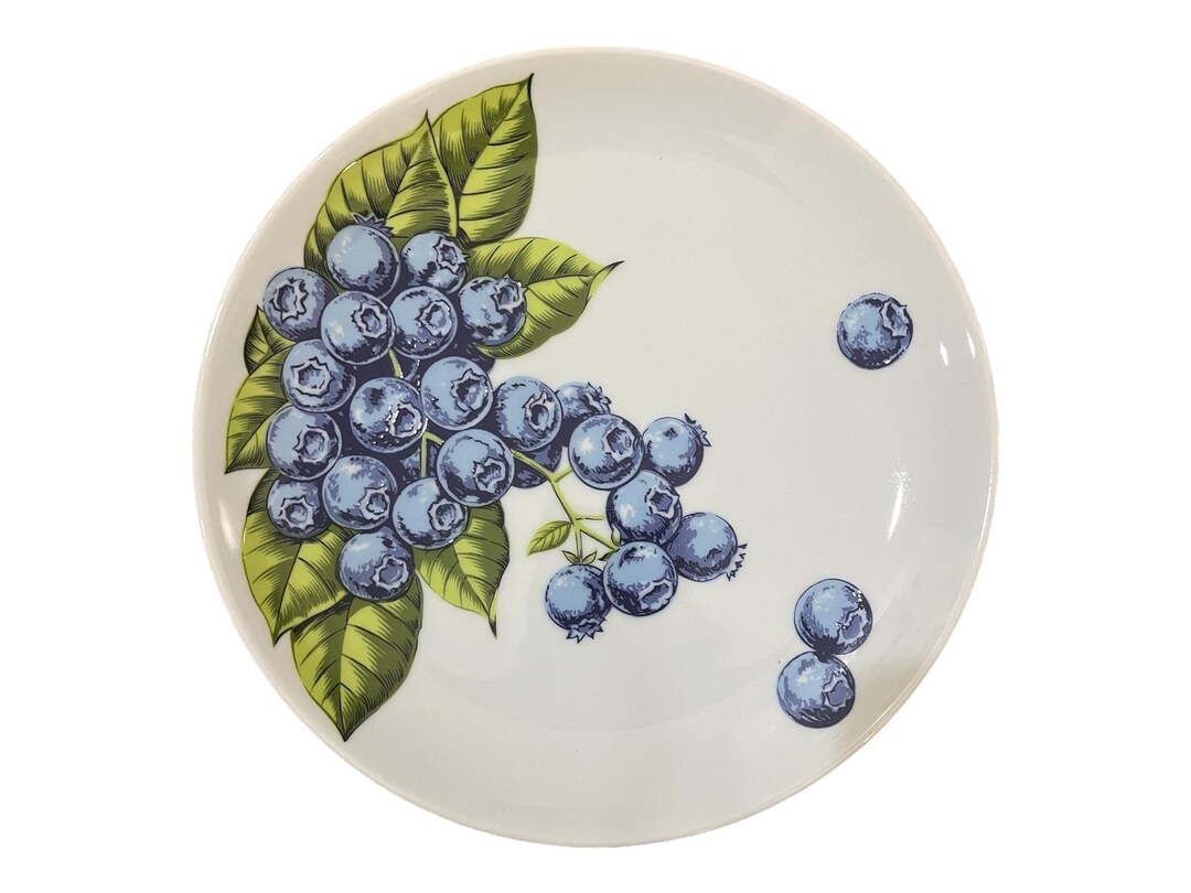 Georges Briard Blueberries Dessert Plates: Vintage Fine China Set of 14 ...