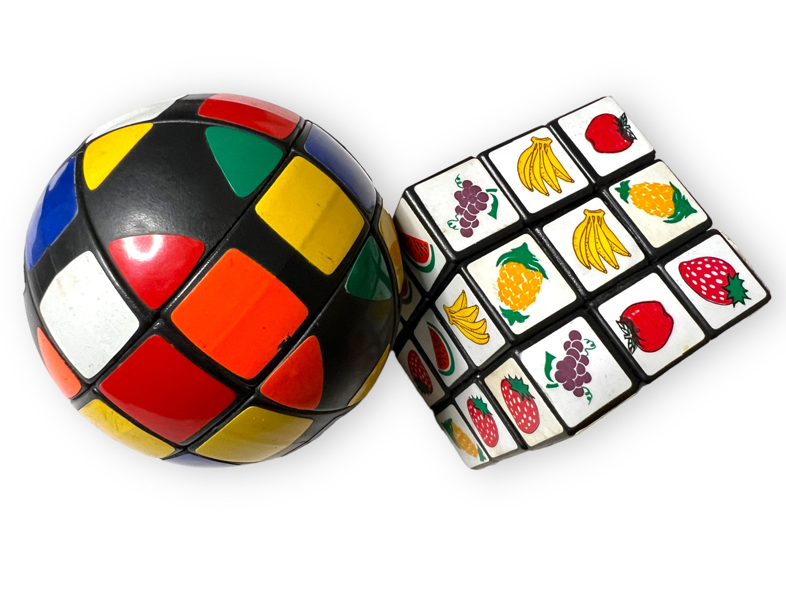 Vintage Pair of Rubiks Cubes: Round Sperical and Fruit Themed - Etsy