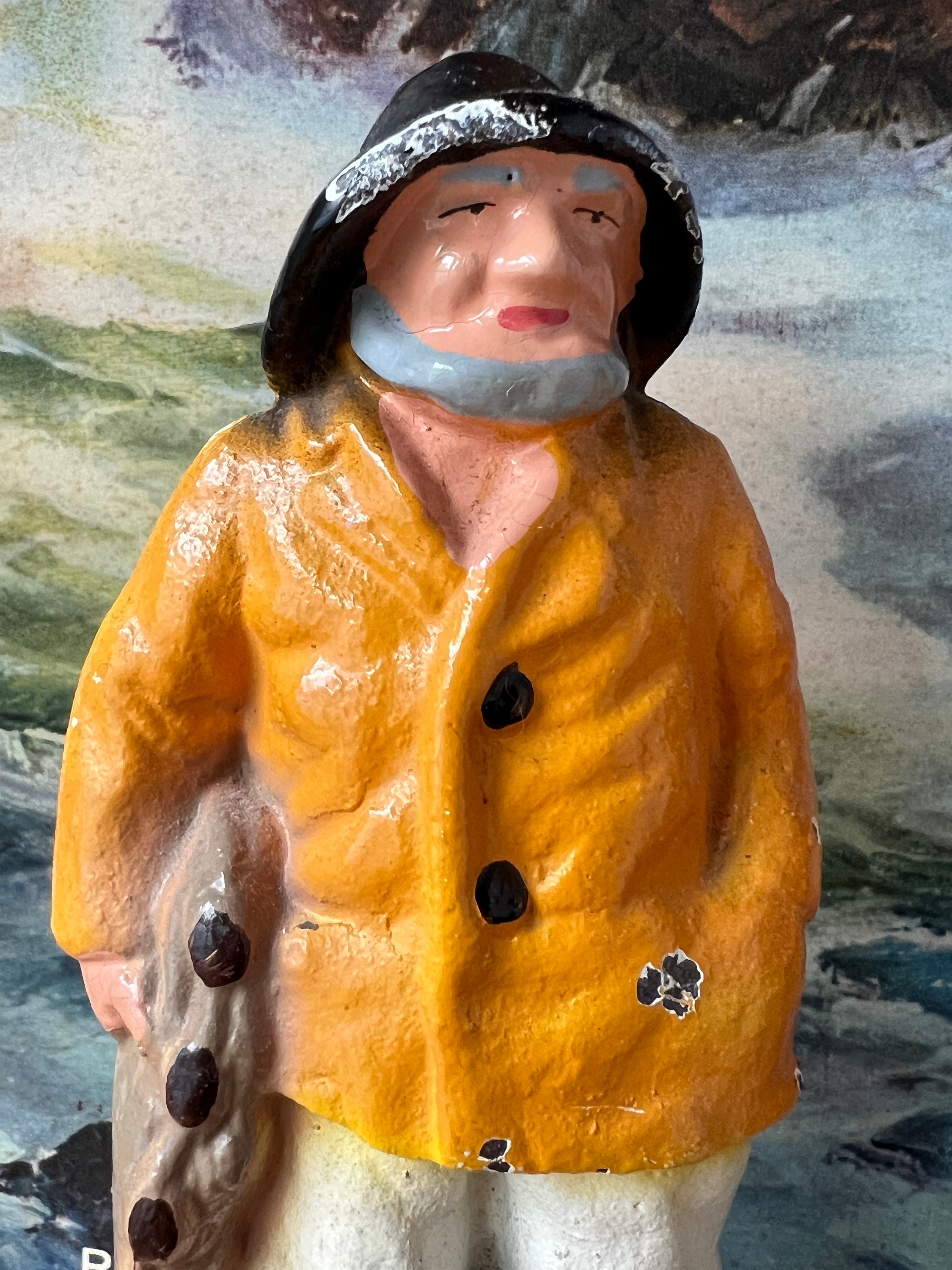 Pair of Vintage 1920s Littco Cast Iron Fishermen Nautical Home Decor ...