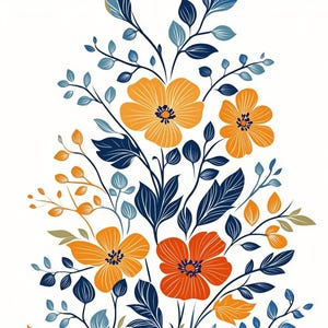 3-color Vector Page Border With Floral Design - Thin 2D Flat Border ...