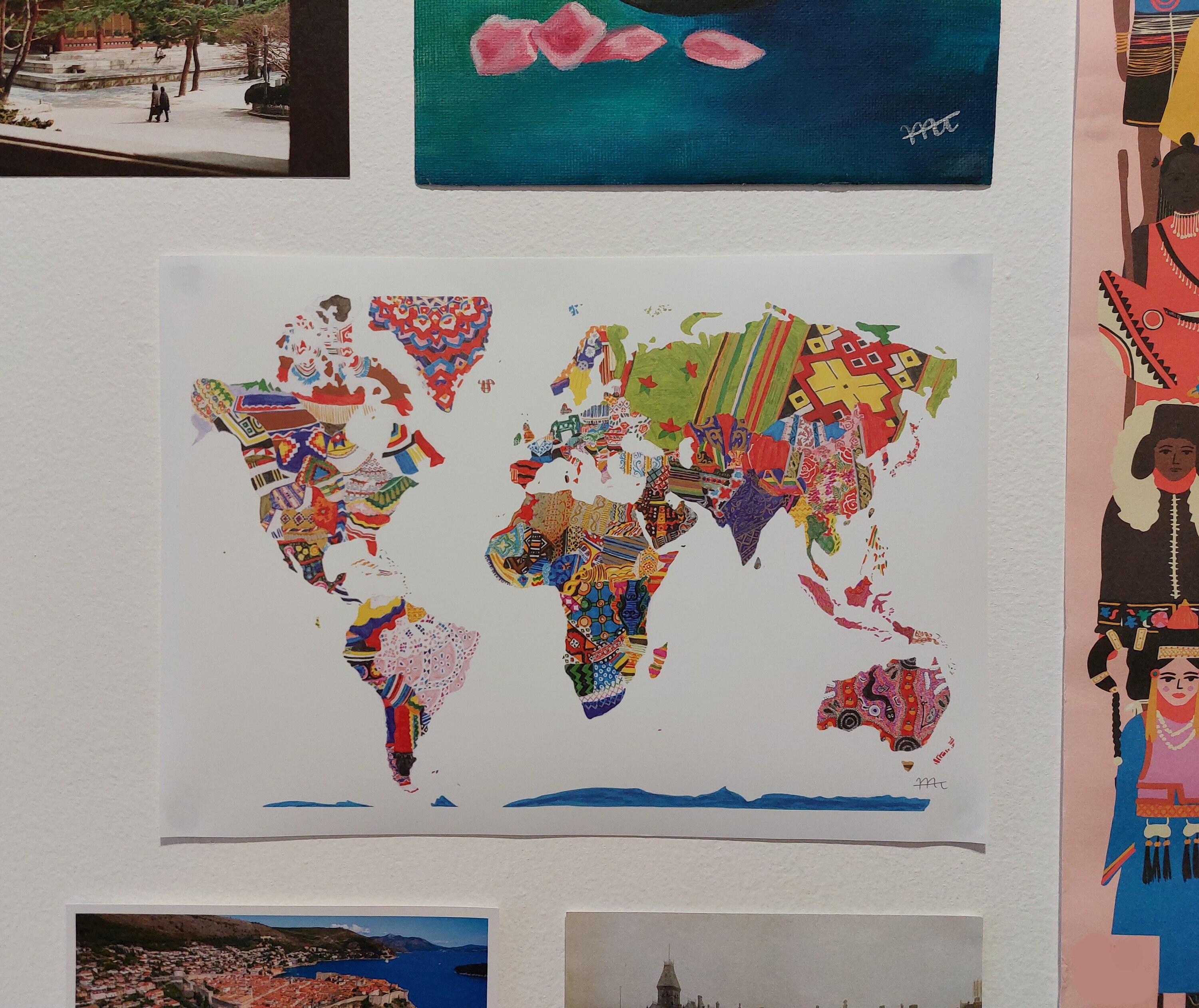 Colourful Map Poster / Unique World Map Gift / Travel Art / Cultural ...