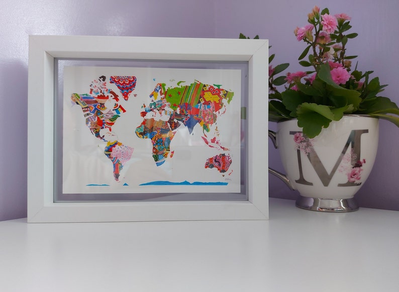 Cultural Map Art / Colourful World Map / Travel Print / Multicultural ...