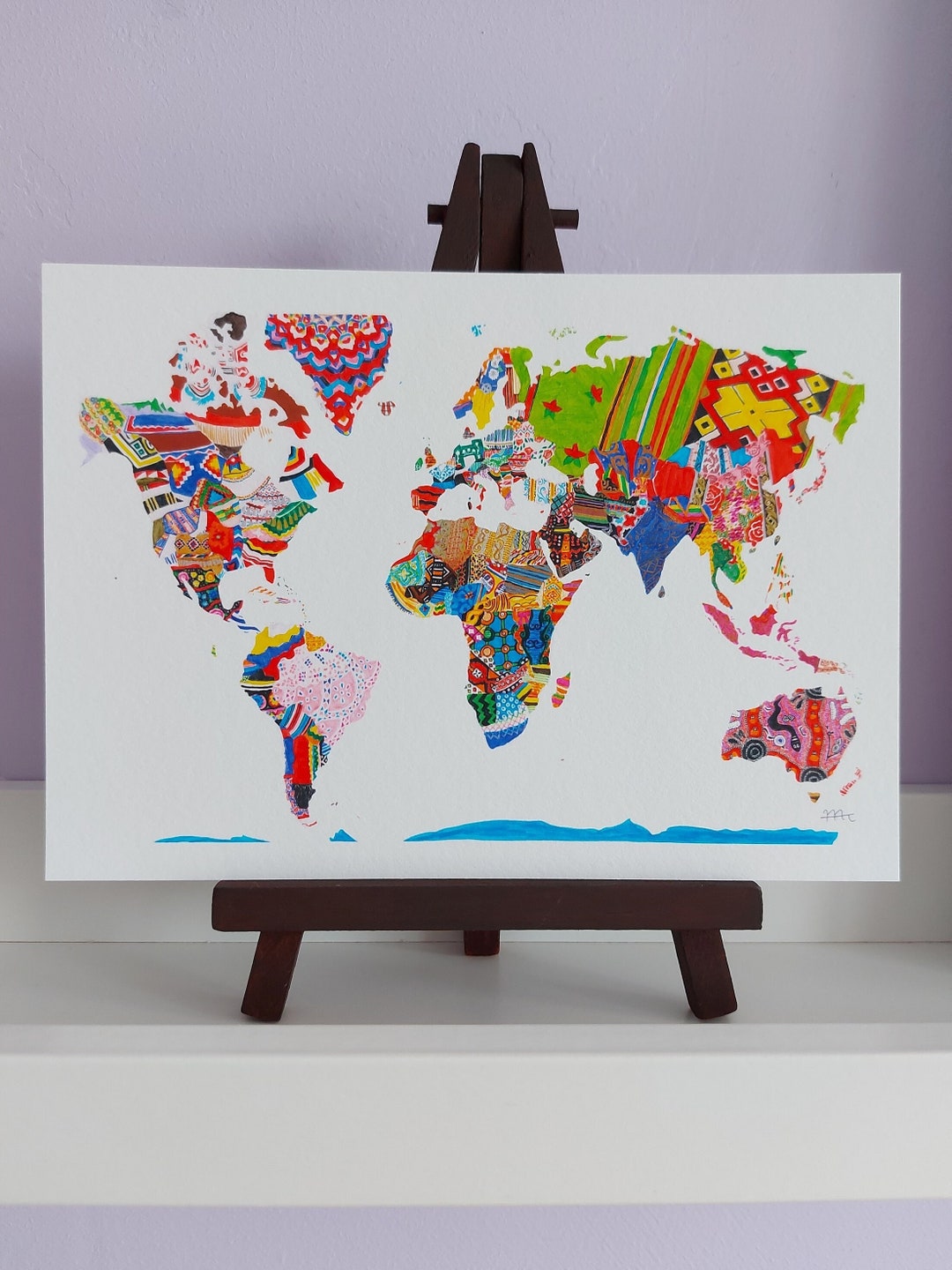 Cultural Map Art / Colourful World Map / Travel Print / Multicultural ...