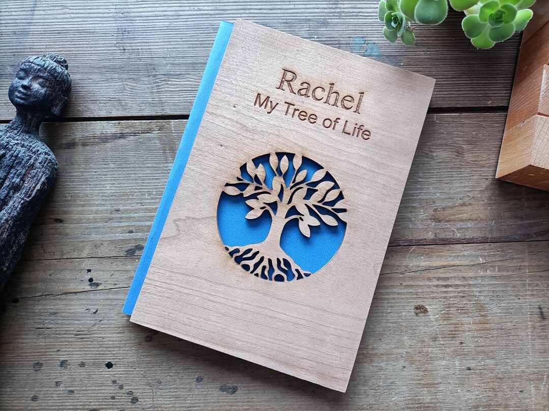 Tree of Life Wooden Notebook – Custom Engraved A5 Journal – Handmade ...