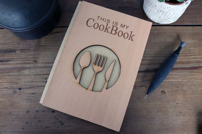 Personalized Recipe Book, Blank Recipe Book, Wooden Recipe Book, Custom ...