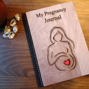 Pregnancy Journal – Custom Engraved Wooden A5 Notebook – Personalized ...