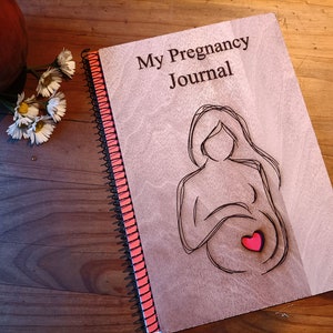 Pregnancy Journal – Custom Engraved Wooden A5 Notebook – Personalized ...