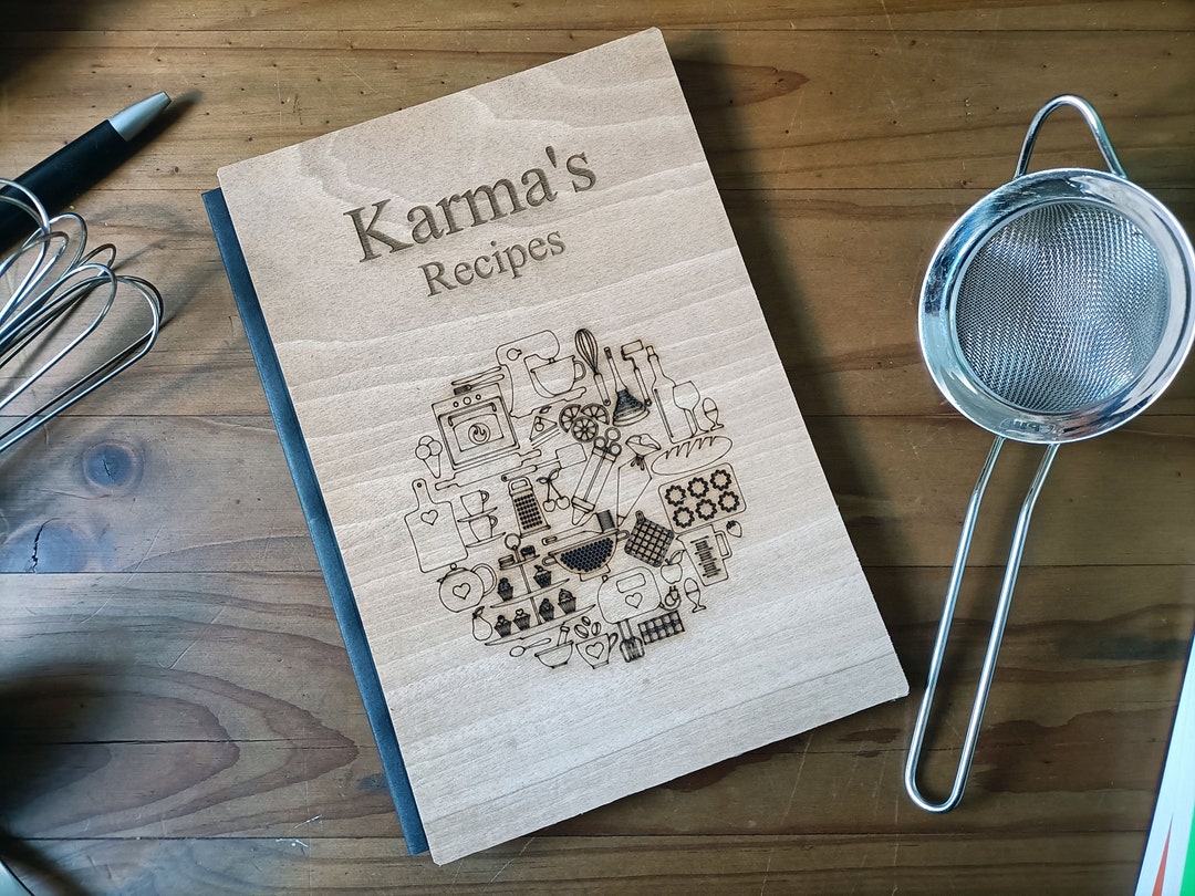 Personalized Recipe Book, Blank Recipe Book, Wooden Recipe Book, Custom ...