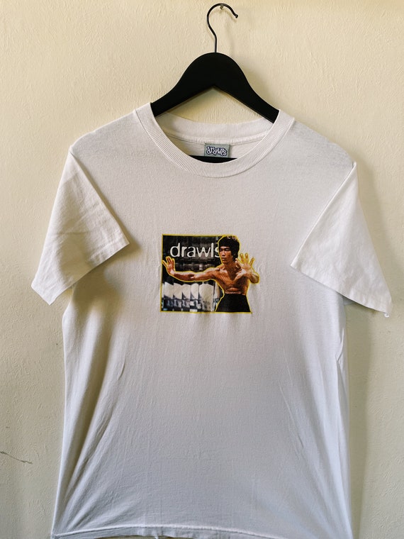 Vintage 90s Drawls Skateboard USA Bruce Lee T-shirt White - Etsy