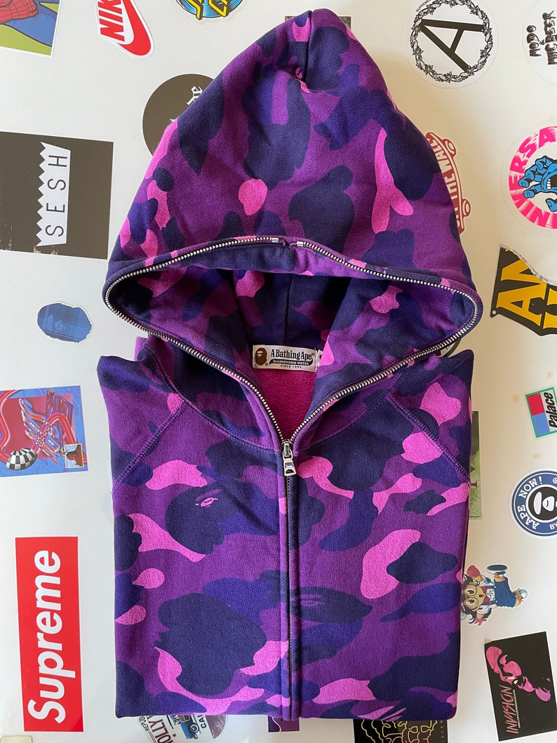 Vintage Y2K Bape A Bathing Ape Color Camo Fullzip Hoodie Purple - Etsy