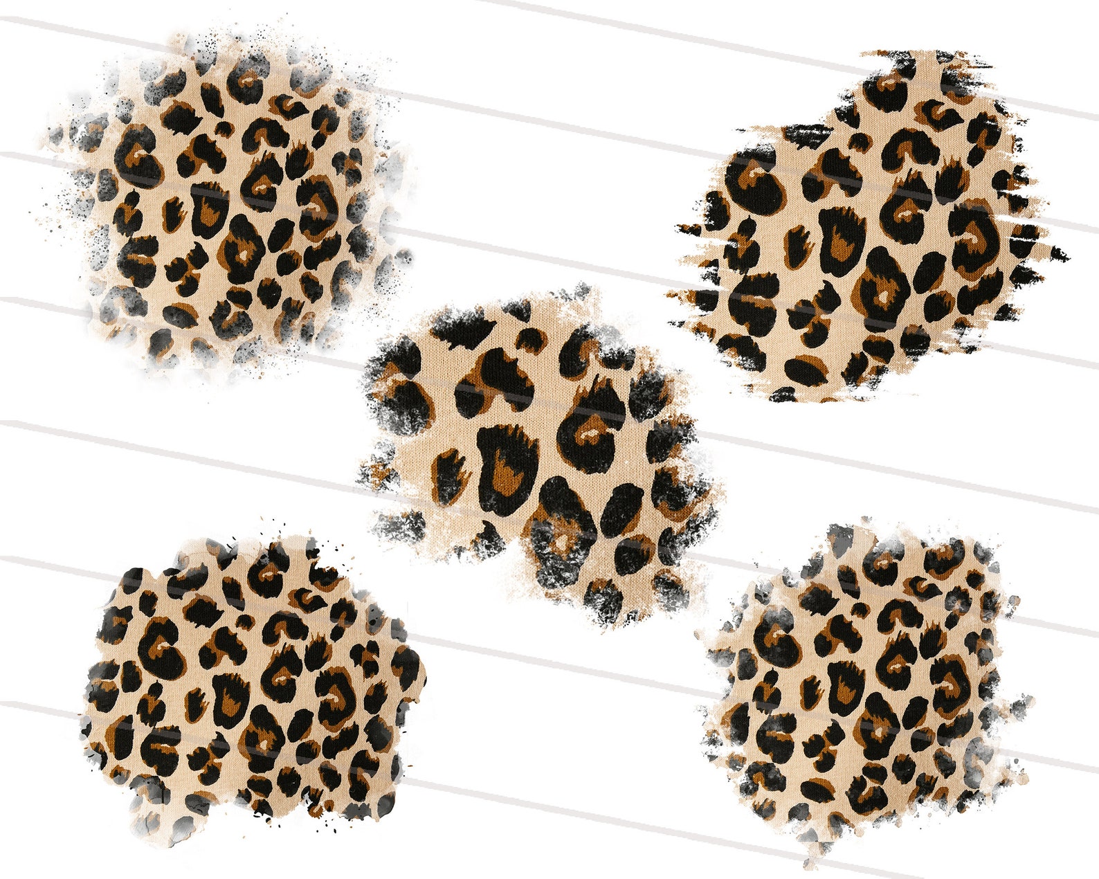 Distressed Leopard Print Patches PNG Leopard Patches Leopard - Etsy