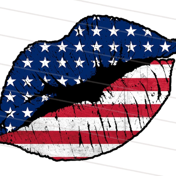 American Flag Lips - Etsy