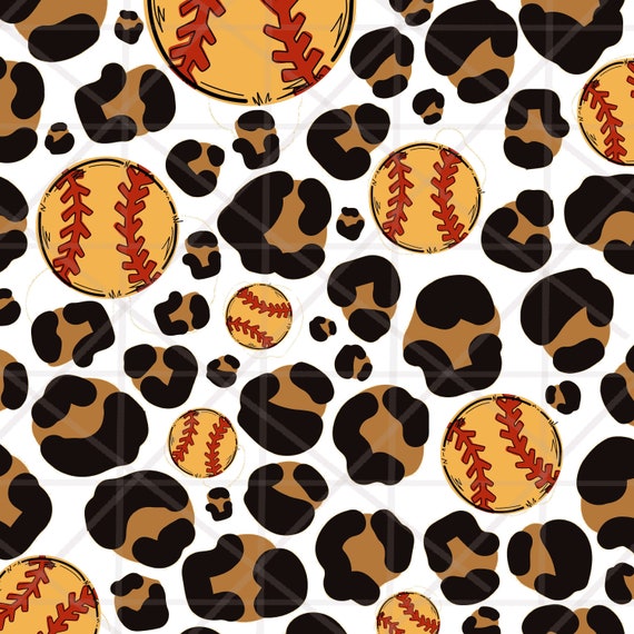 Seamless Softball Leopard Png Sublimate Download Digital | Etsy