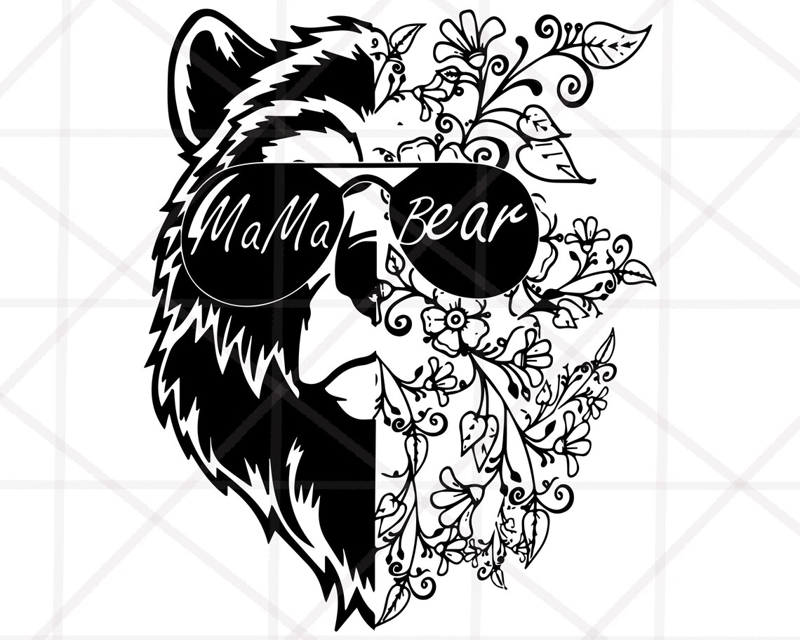 Mama Bear SVG Mama Bear With Sunglasses Mommy SVG Mom to Be - Etsy