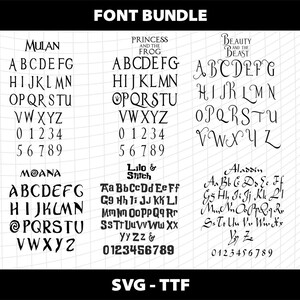 Cartoon Font Bundle SVG TTF Cricut Cutting Invitation Christmas ...